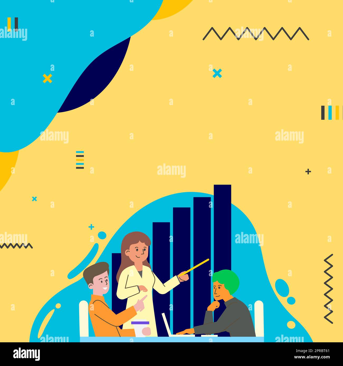 Lady Drawing Explaining To Her Teammate Process Steps. Woman Showing ...