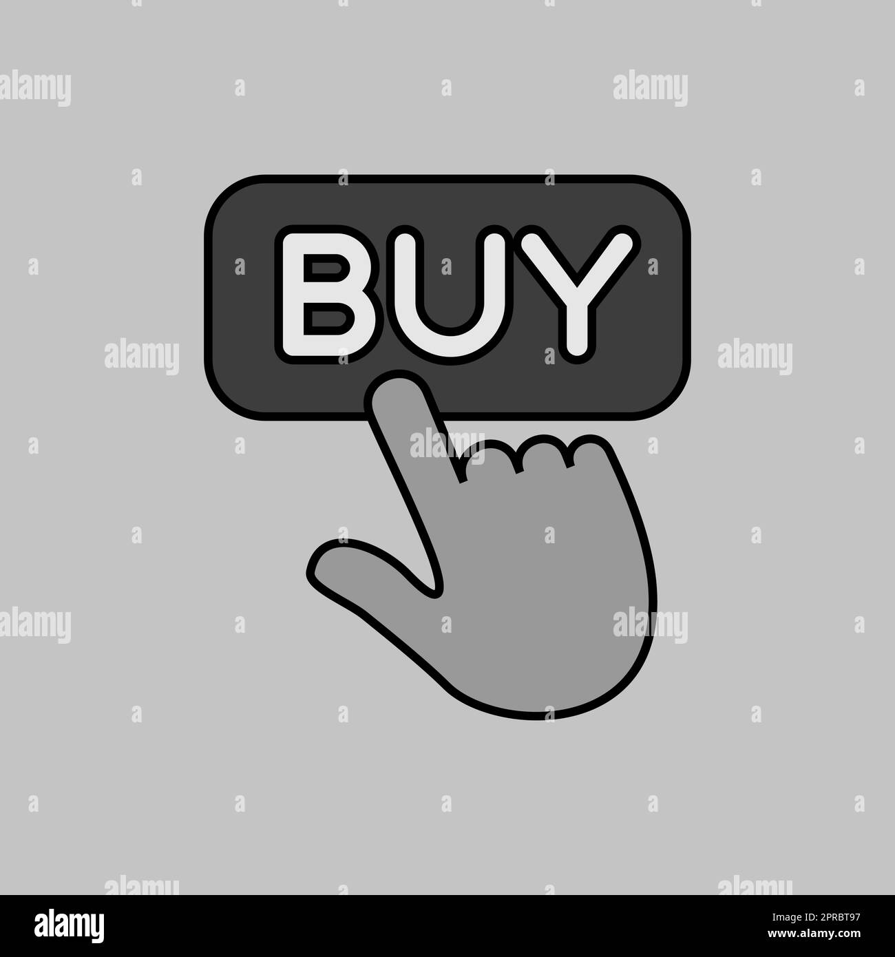 Finger pointing to buy sign grayscale icon Stock Vector Image & Art - Alamy