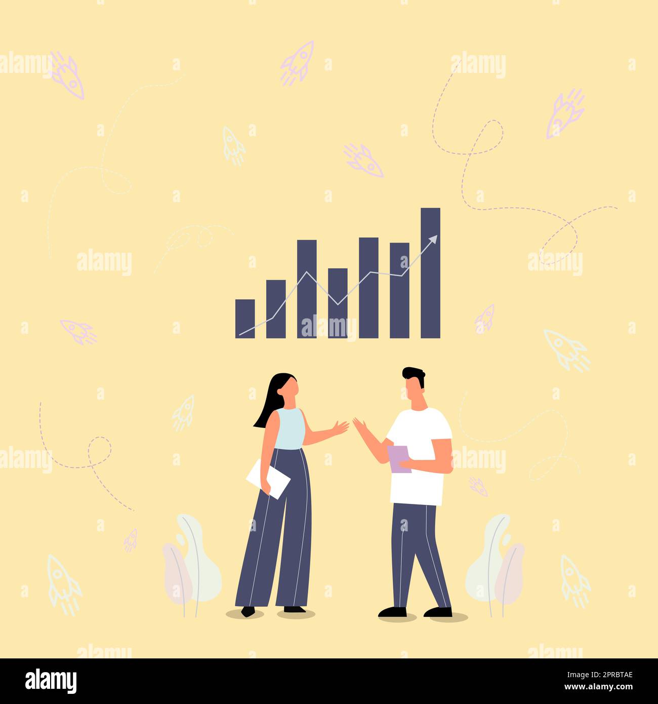 Illustration Of Partners Sharing New Wonderful Ideas For Skill ...