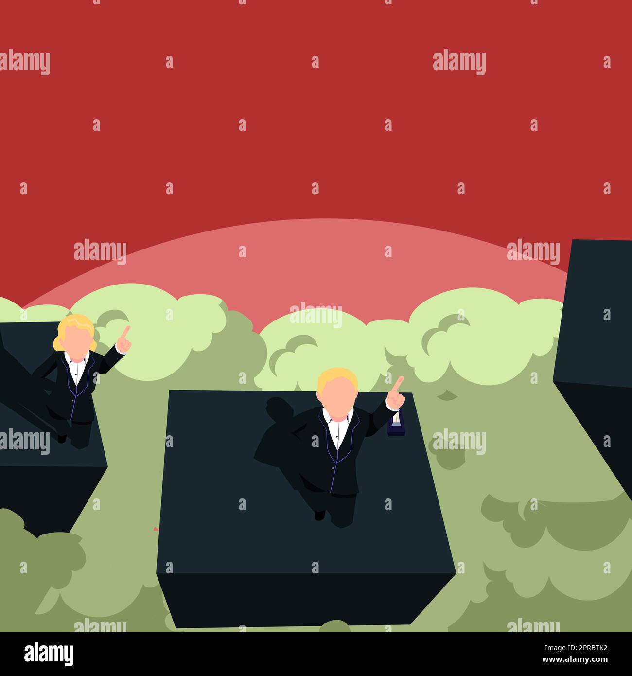 Businessmen In Suit Pointing Upwards Representing Innovative Thinking ...
