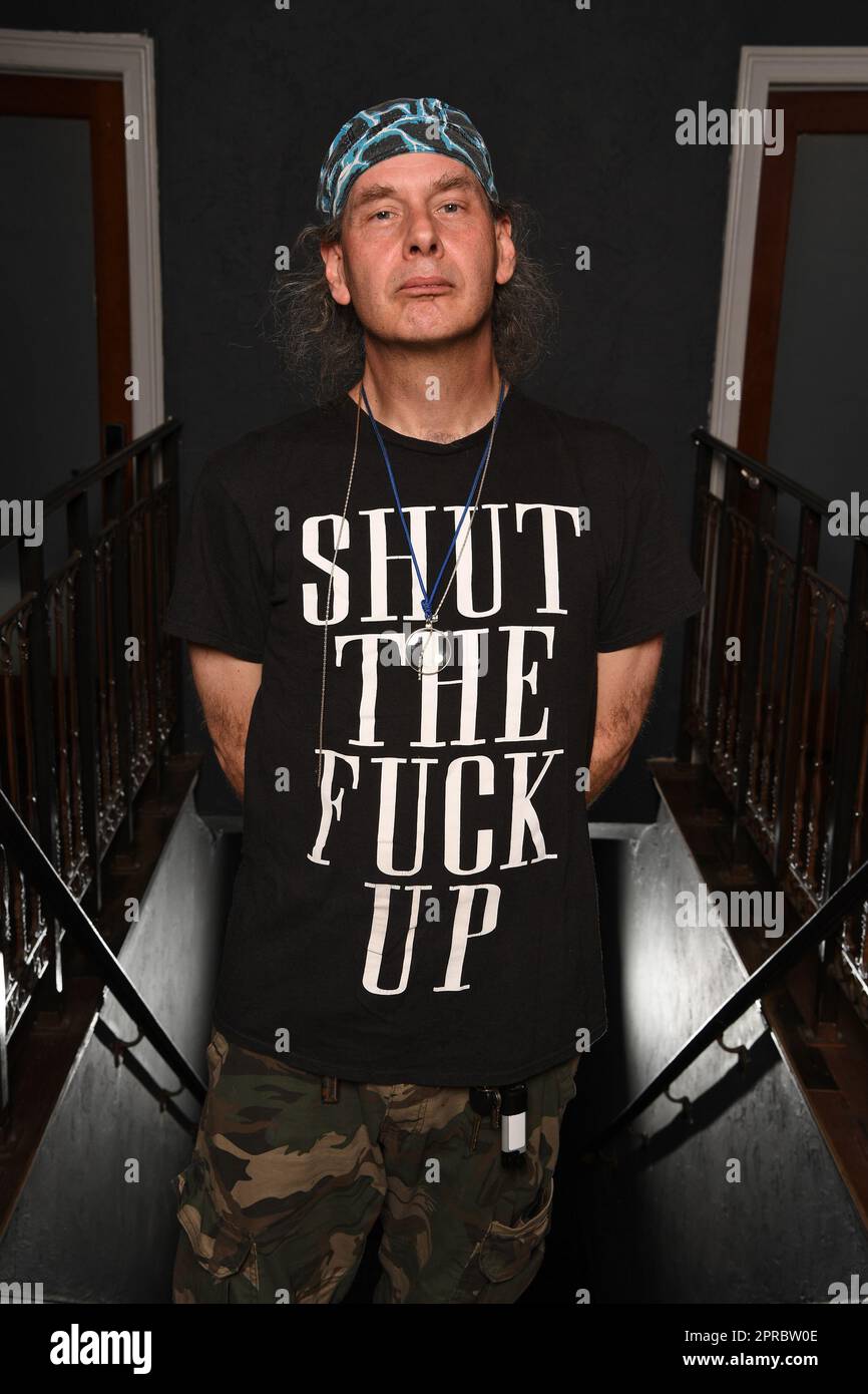 WEST PALM BEACH, FL - APRIL 21: Chris Robertson of Anvil poses for a ...