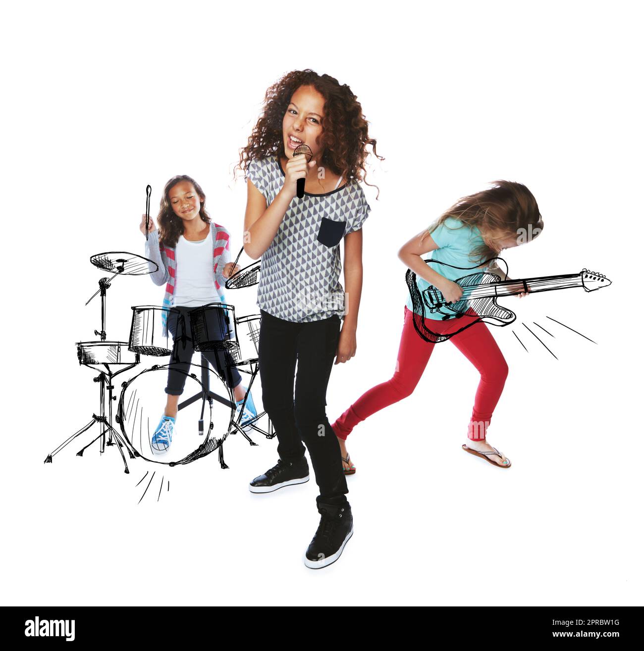 Female children singing Cut Out Stock Images & Pictures - Alamy