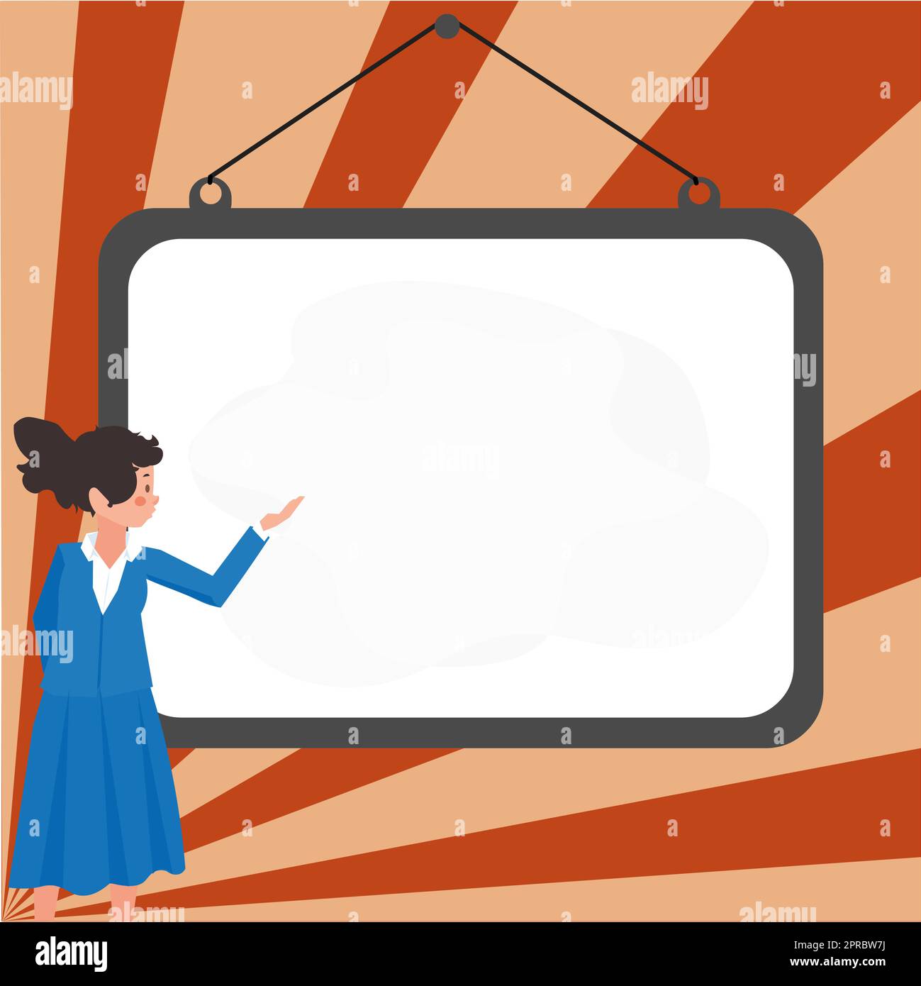 Instructor Drawing Pointing Stick On Empty Whiteboard While Holding Cup ...