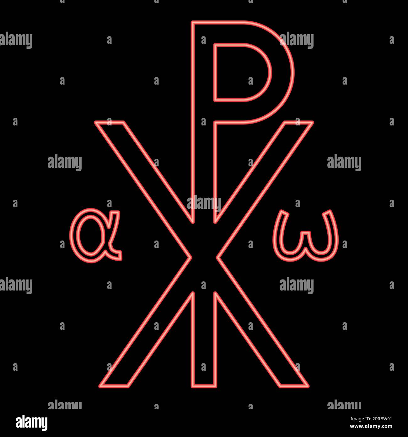 Neon crismon symbol Cross monogram Xi Hi Ro Konstantin Symbol Saint ...