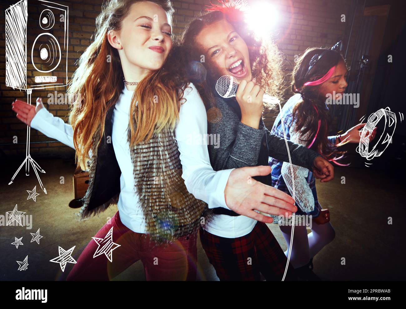 Theyve got music in them. children singing and playing rock music on ...