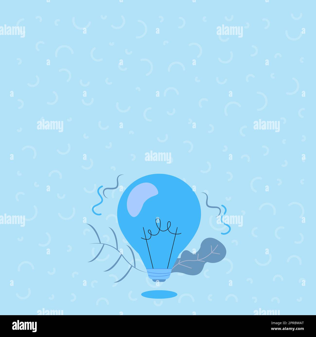 Illuminated Light Bulb Drawing With Plants Shell Showing Technology ...