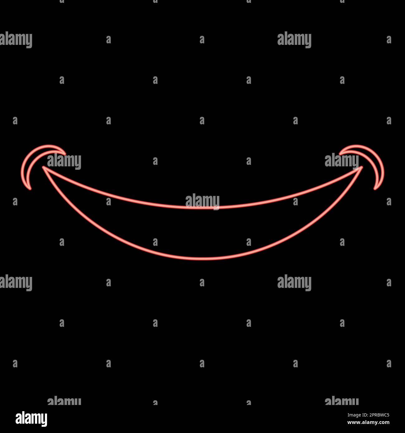 Neon smile Smlie doodle red color vector illustration image flat style ...