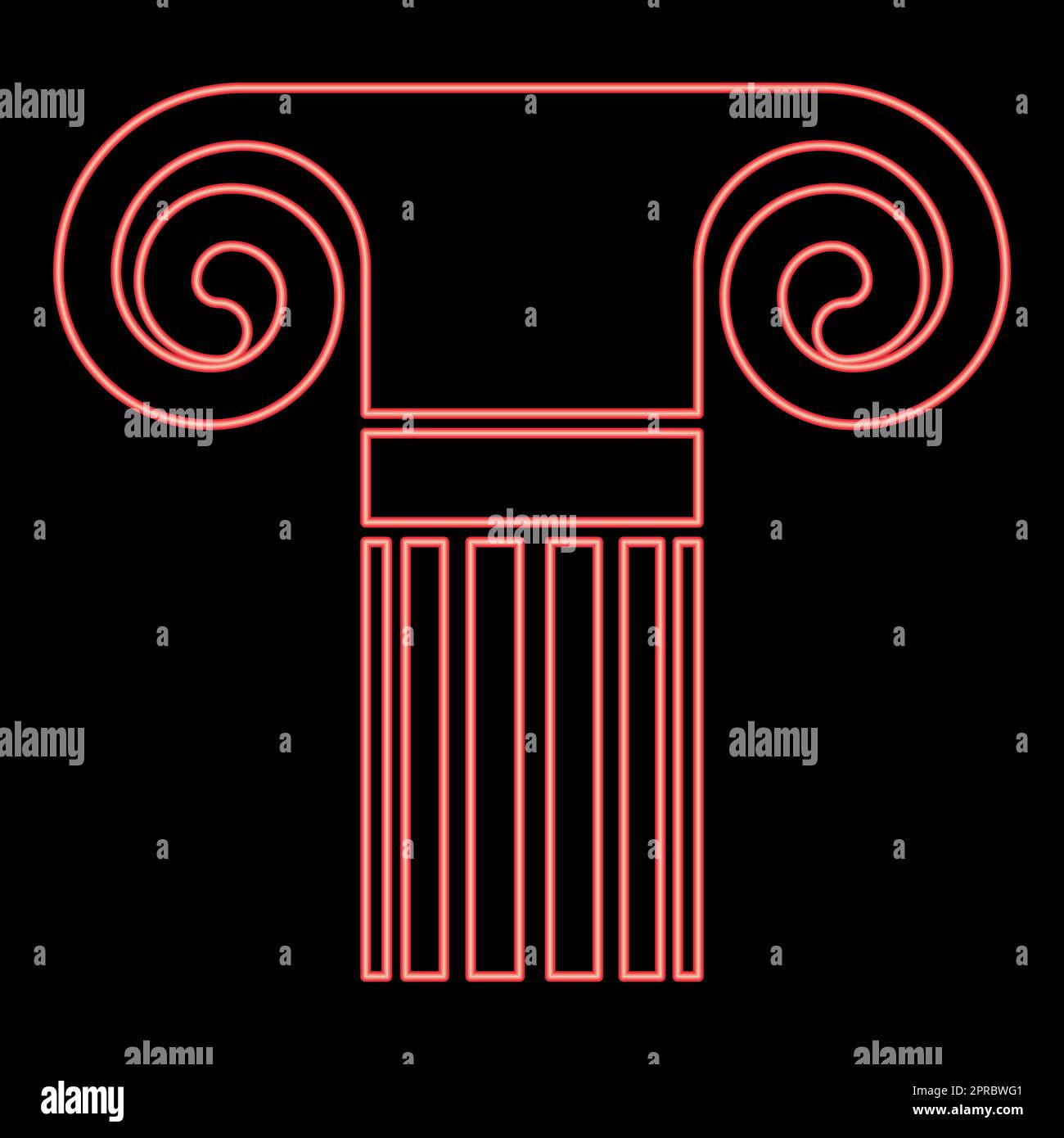 Neon Column Ancient Style Antique Classical Column Architecture Element Pillar Greek Roman