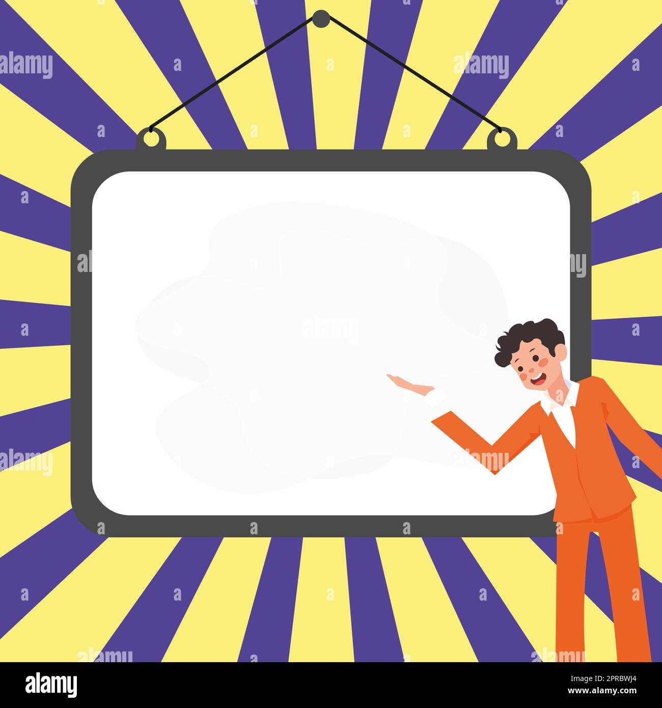 Instructor Drawing Pointing Stick On Empty Whiteboard While Holding Cup ...