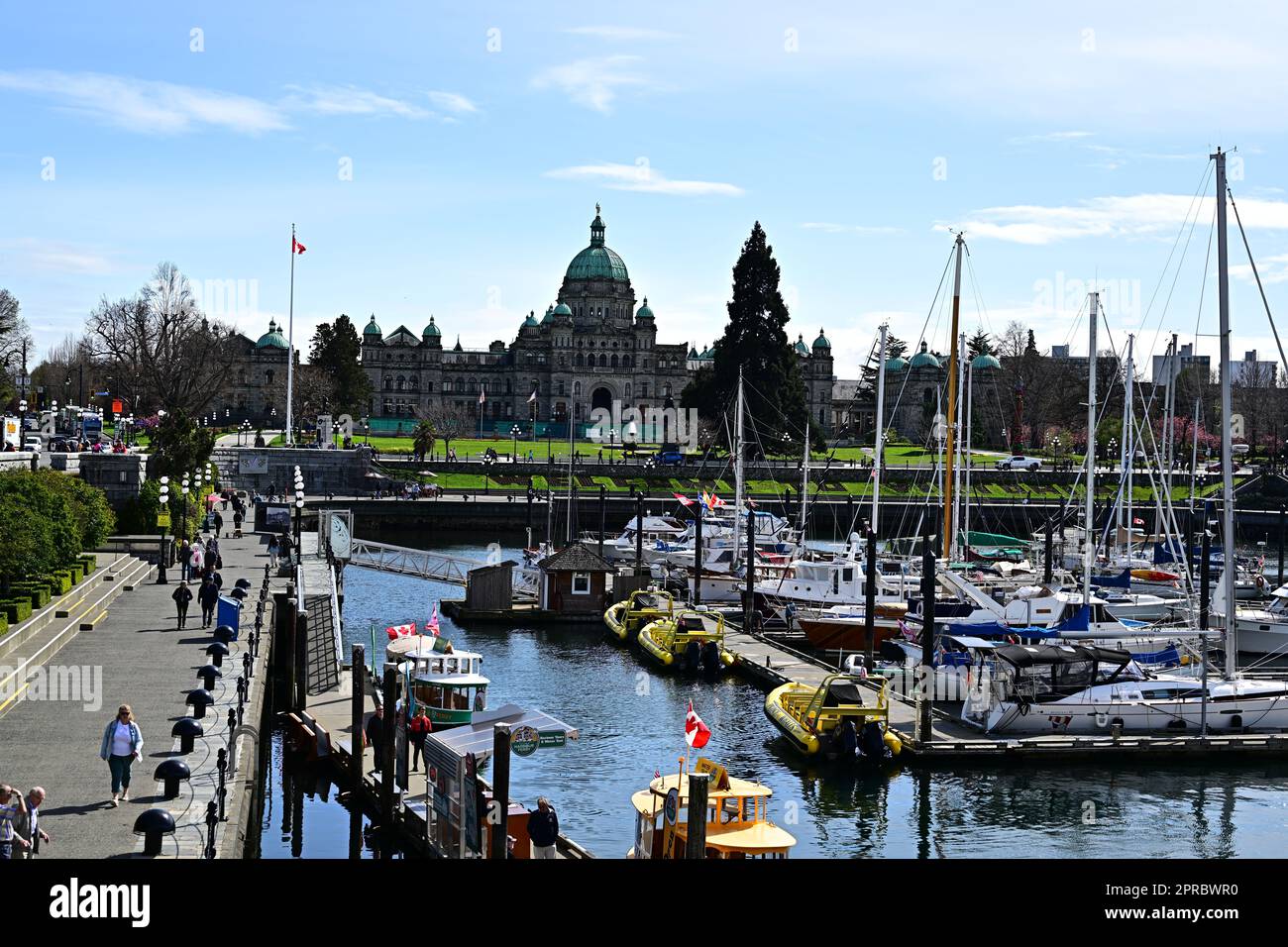 Waterfront near Downtown Victoria, BC; with the Parliament building in ...