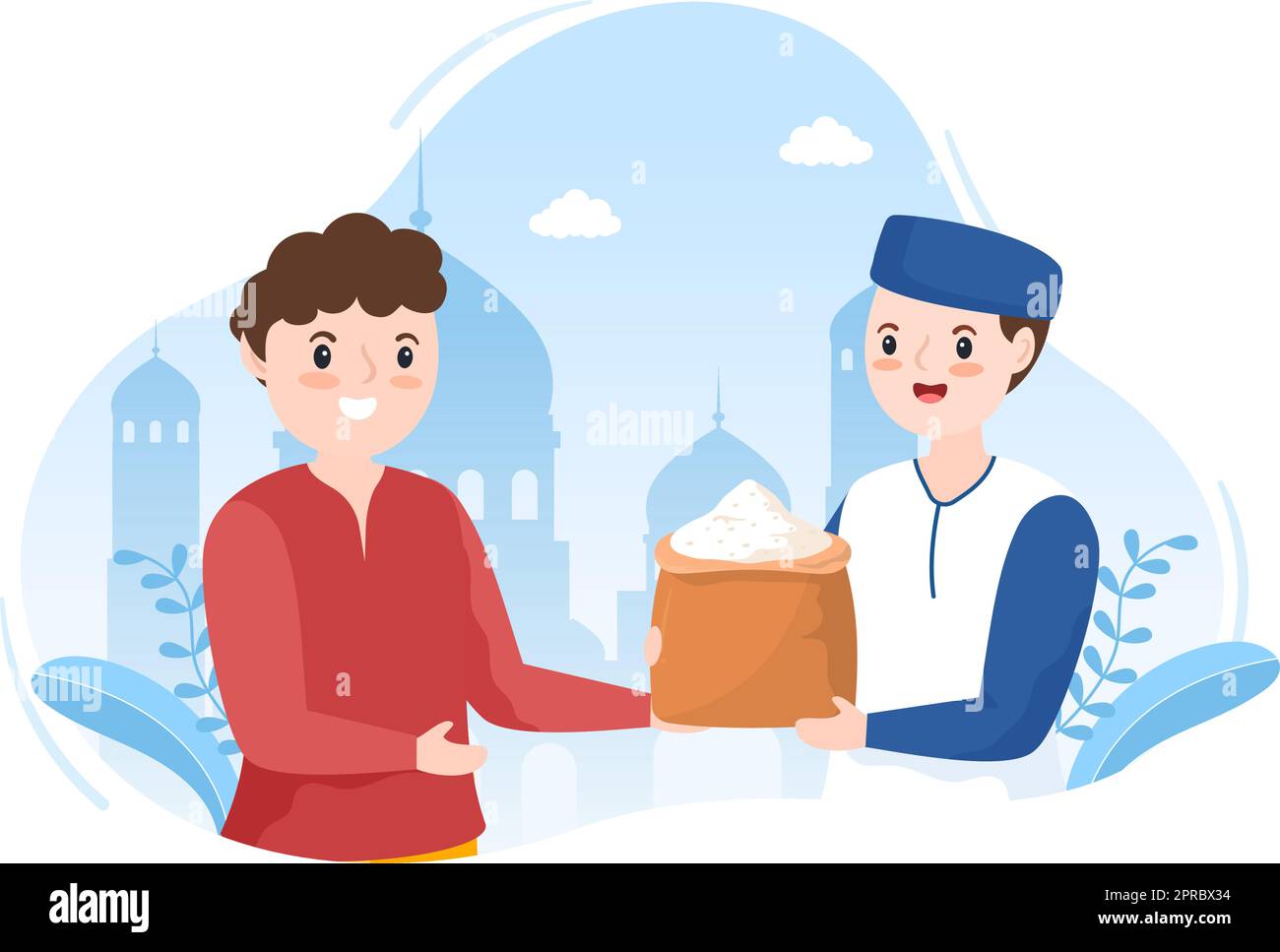 Muslim People Giving Alms, Zakat or Infaq Donation to a Person Who Need ...