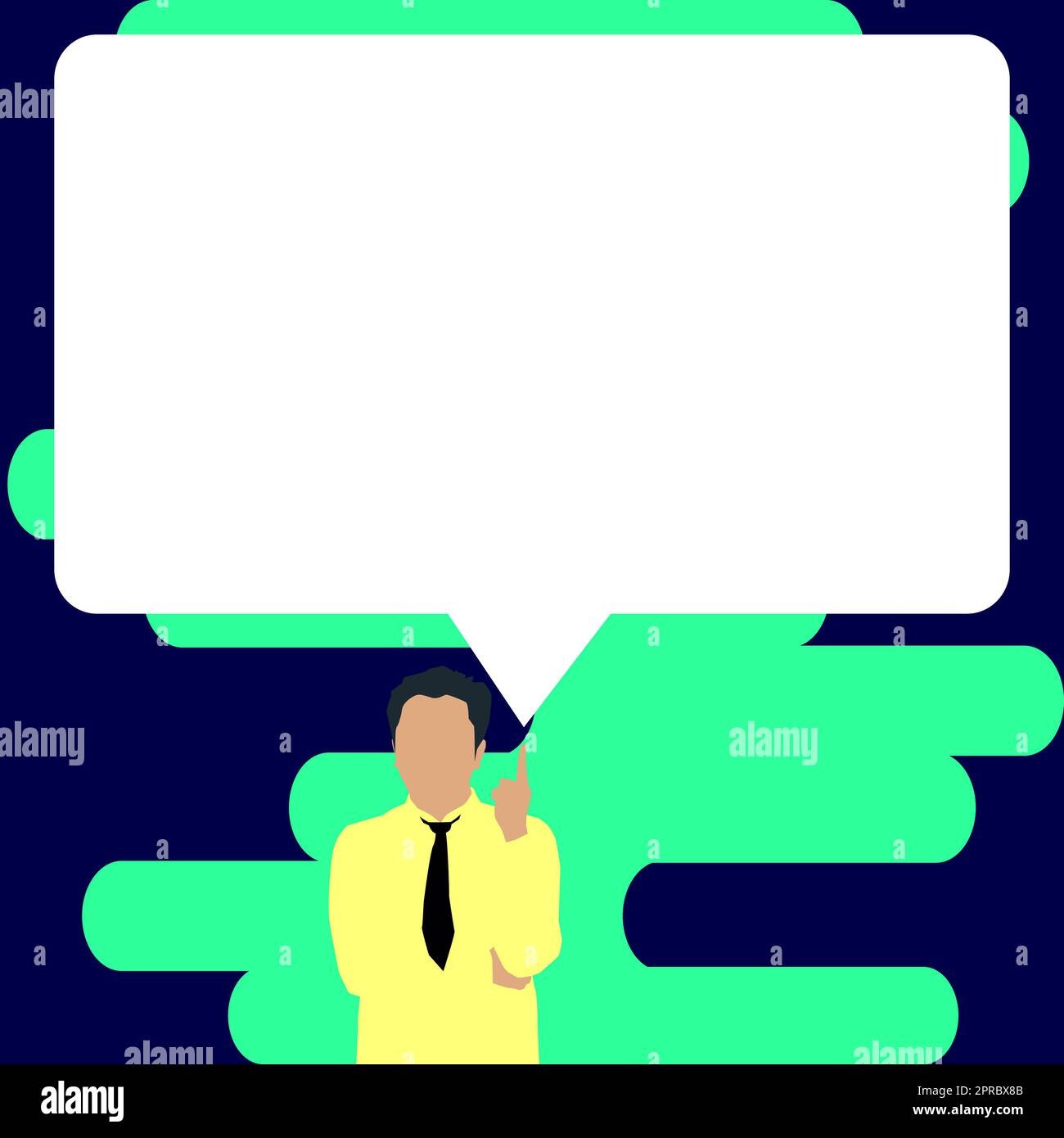 Presenter With Conversation Bubble Showing New Announcement. Colleague ...