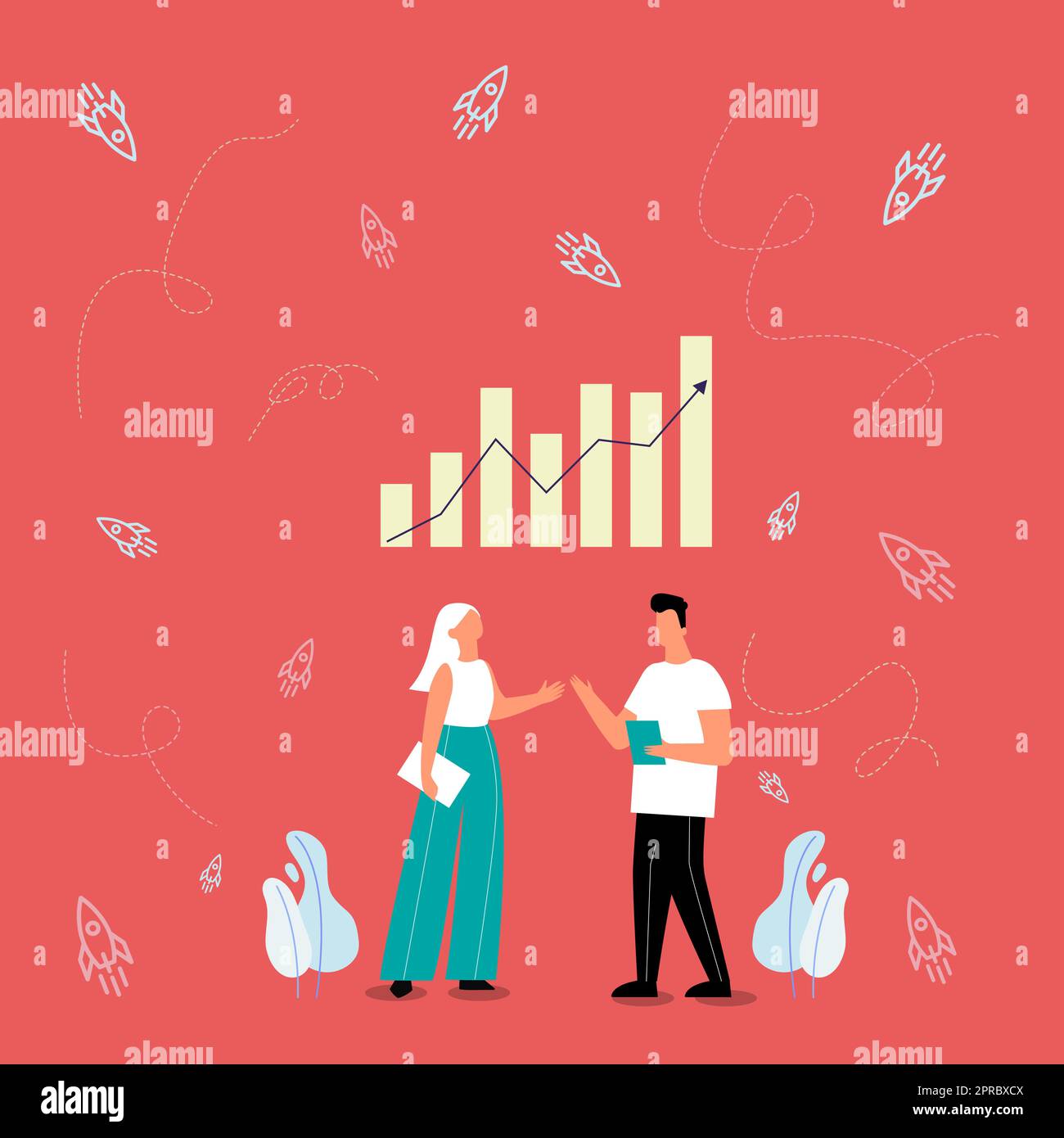 Illustration Of Partners Sharing New Wonderful Ideas For Skill ...