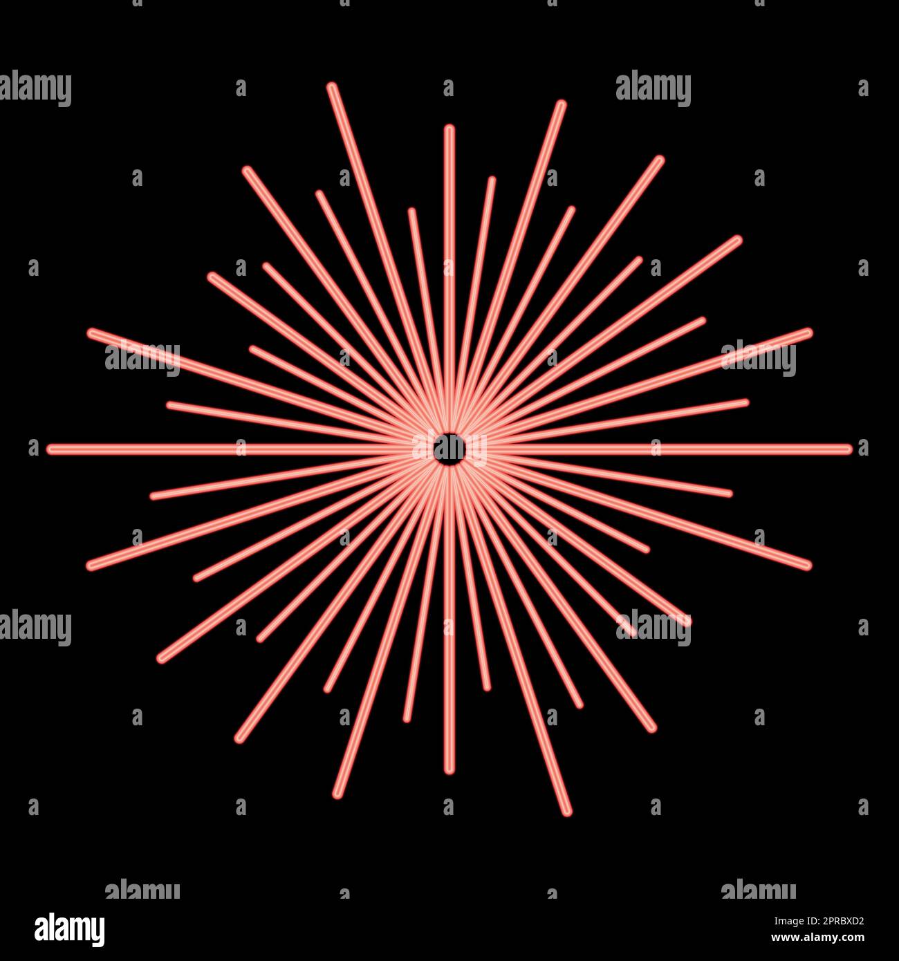 Neon sun rays Sunbeam concept red color vector illustration image flat ...