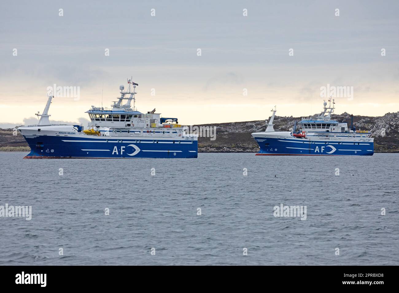 The Argos Georgia and Argos Helena, fishing boats based in St. Helena ...