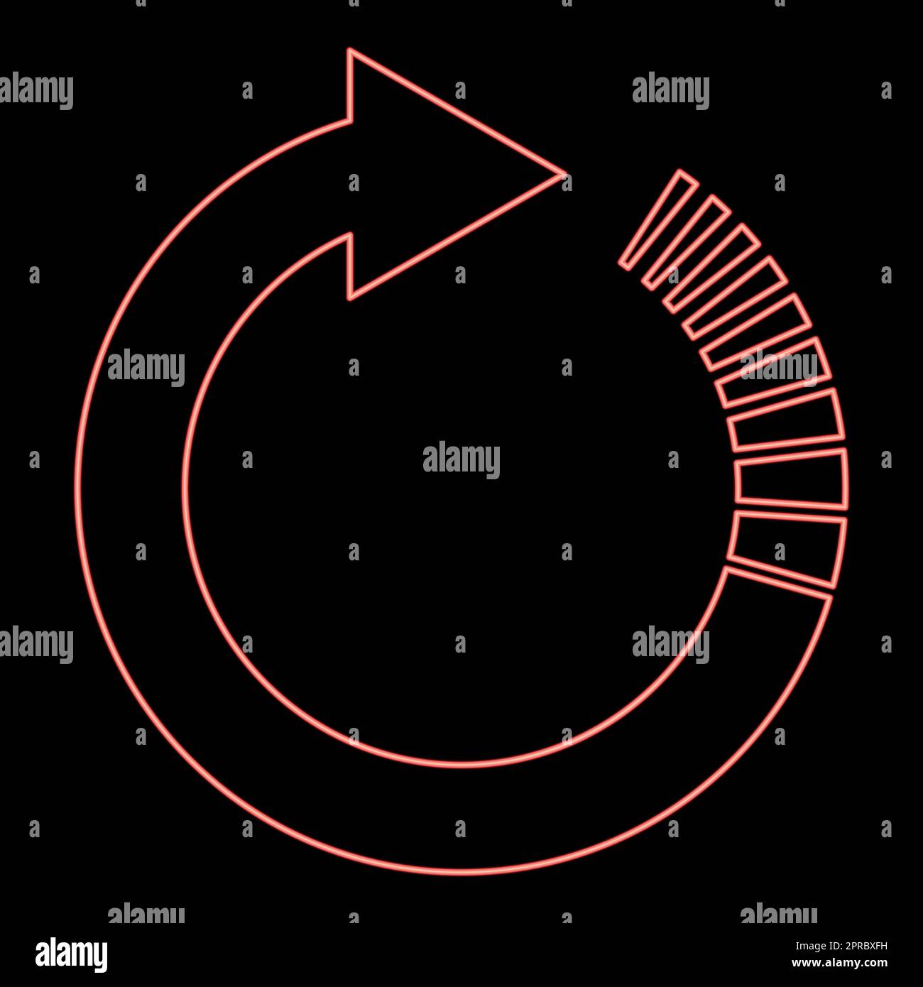 Neon circle arrow with tail effect Circular arrows Refresh update concept red color vector ...