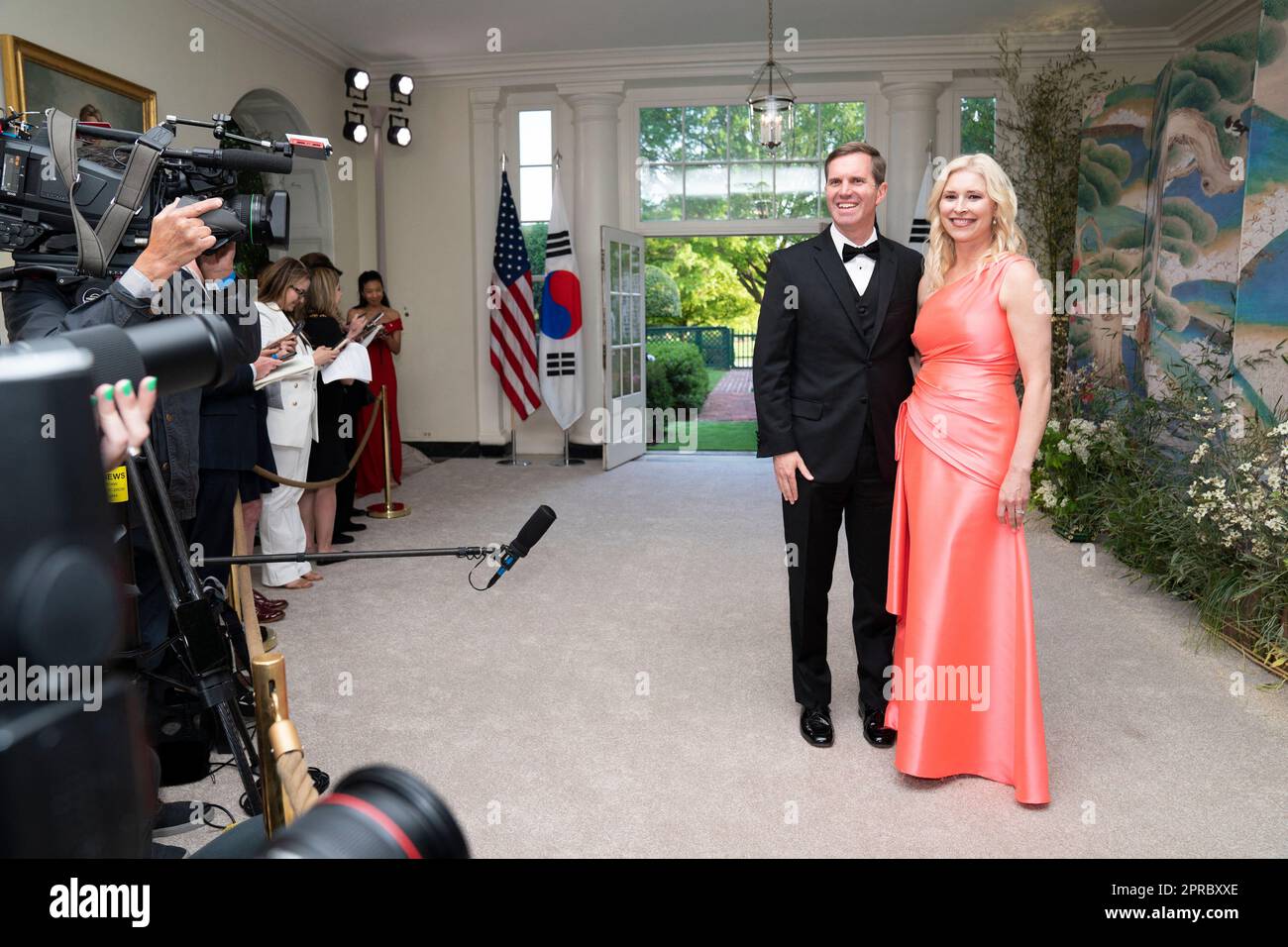 Andy Beshear, Governor of Kentucky and Britainy Beshear arrive to ...