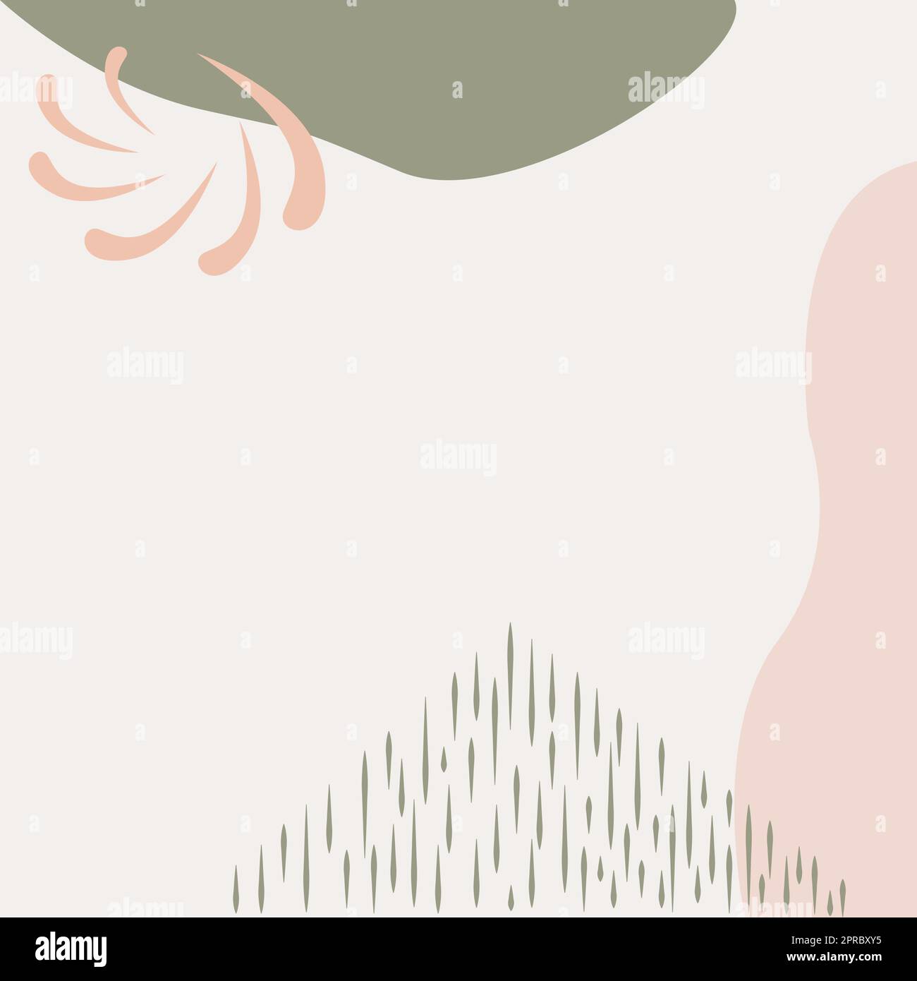 Blank Frame Decorated With Abstract Modernized Forms Flowers And ...