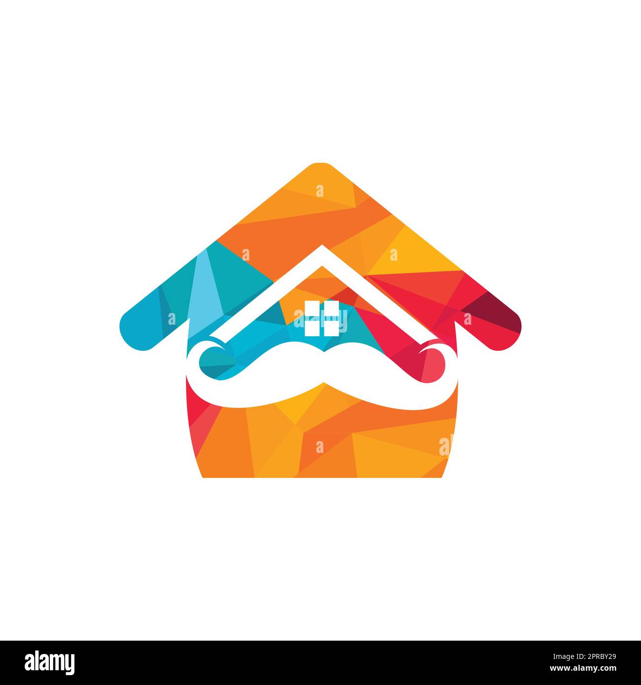 Mustache home vector logo design. Strong house logo design concept ...