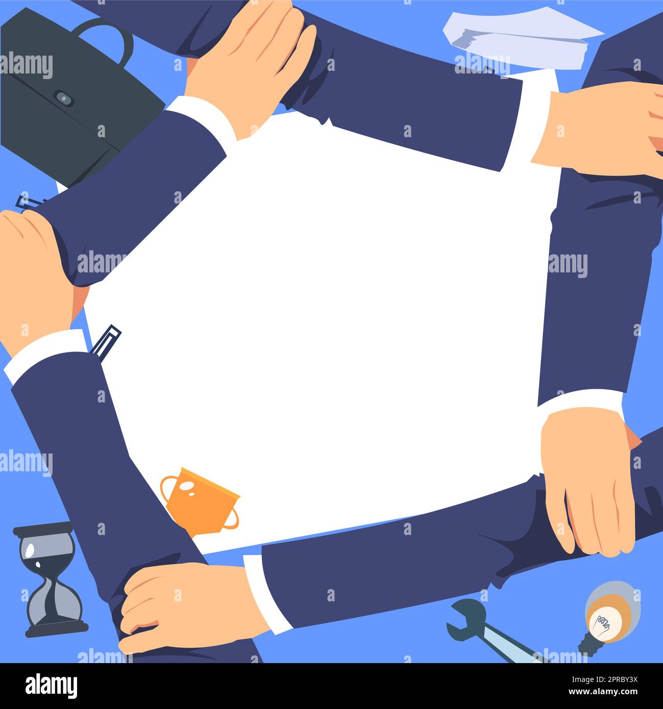 Four Hands Drawing Holding Arm Together Showing Connection Symbol ...