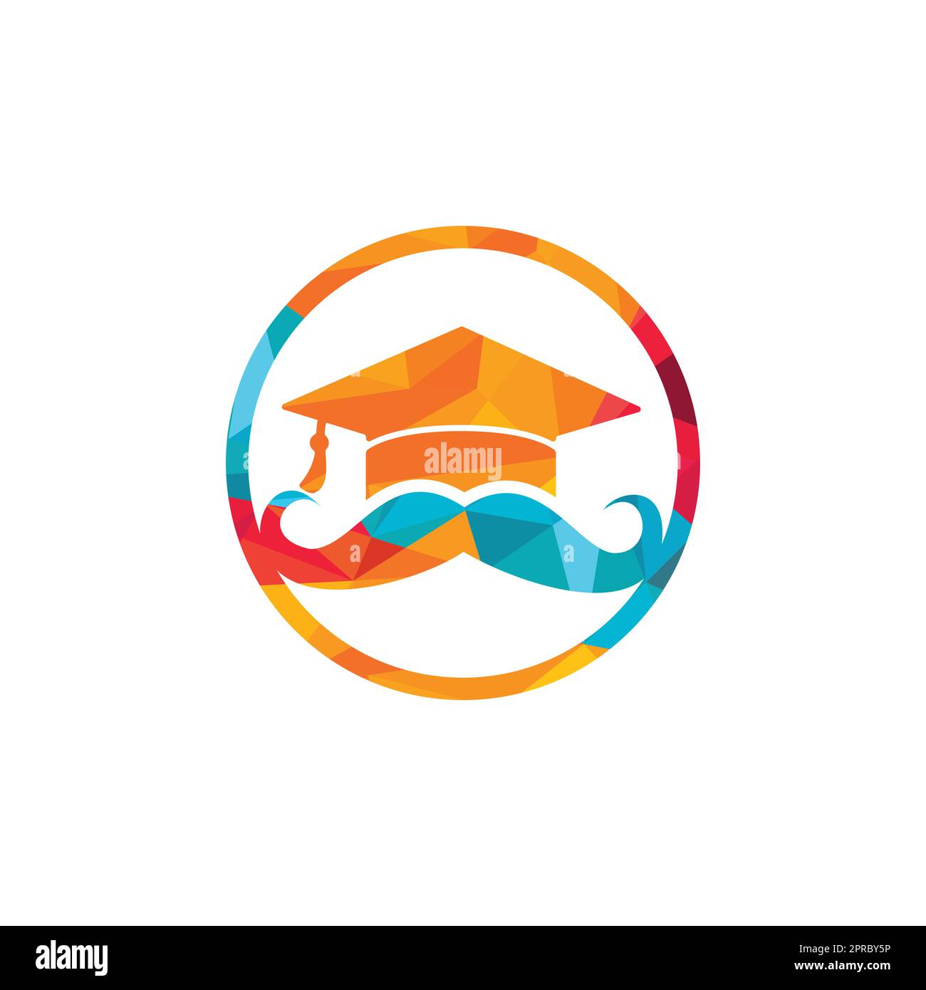 Strong education logo design template. Hat graduation with mustache ...