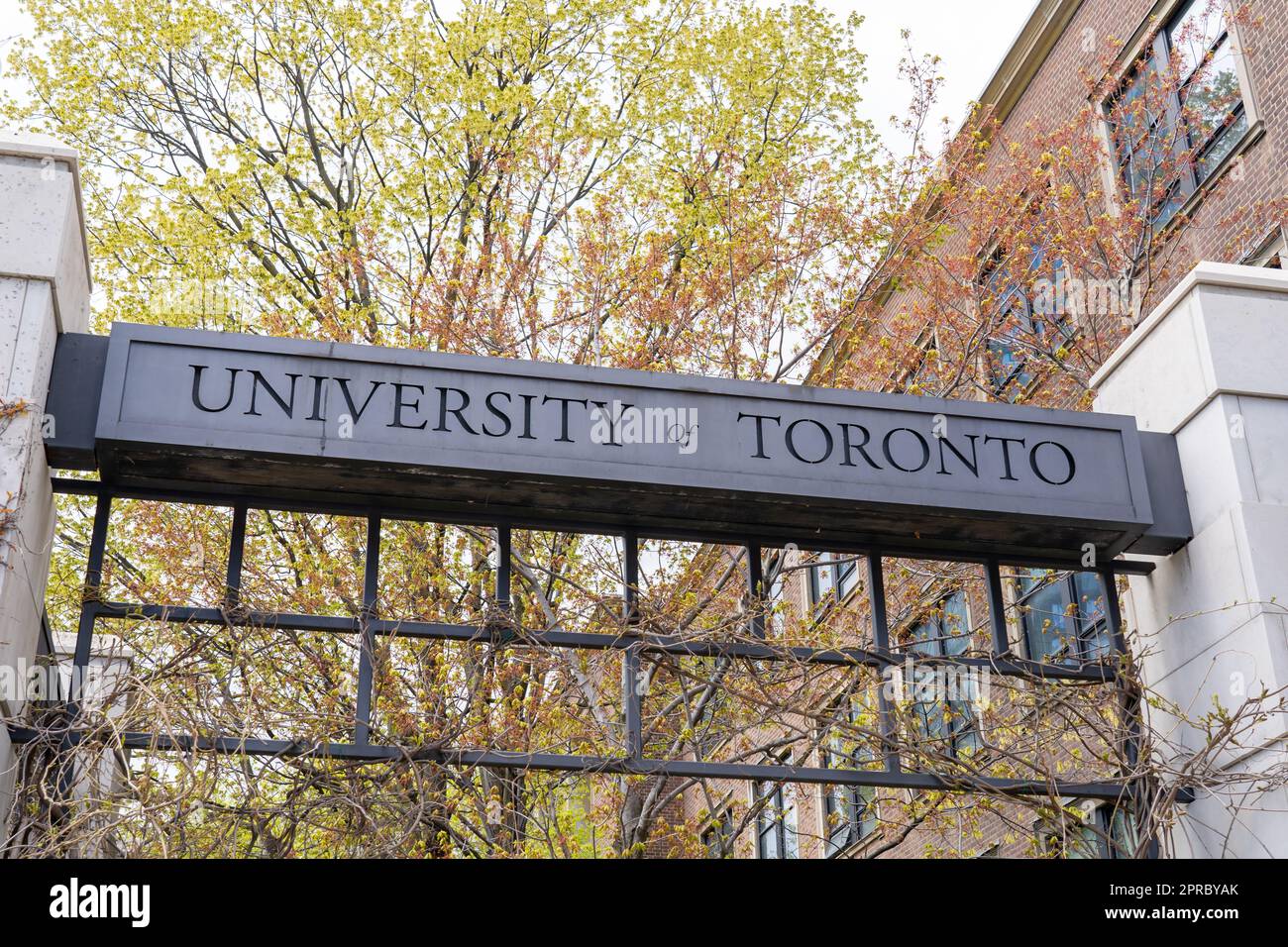 Toronto, Canada - April 26, 2023: Close up of University of Toronto ...