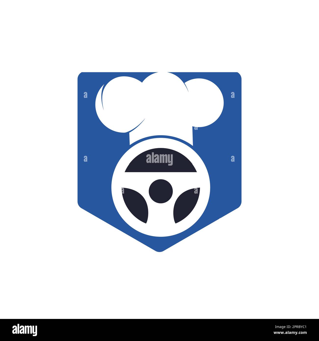 Food delivery catering vector logo design. Steering wheel and chef hat ...