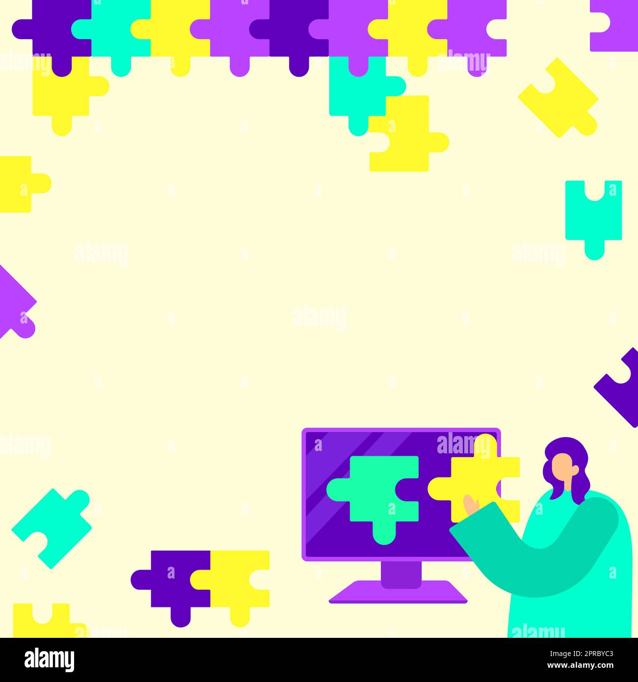 Lady Holding Puzzle Piece Representing Innovative Problem Solving Ideas ...