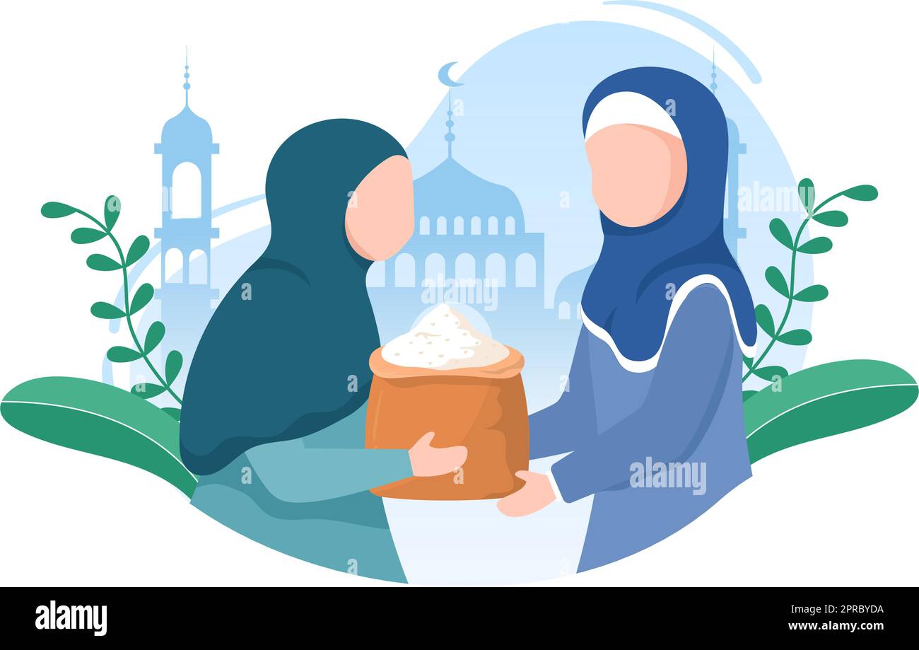 Muslim People Giving Alms, Zakat or Infaq Donation to a Person Who Need ...