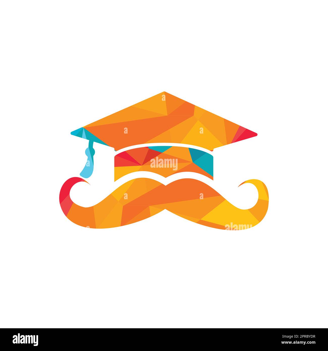 Strong education logo design template. Hat graduation with mustache ...