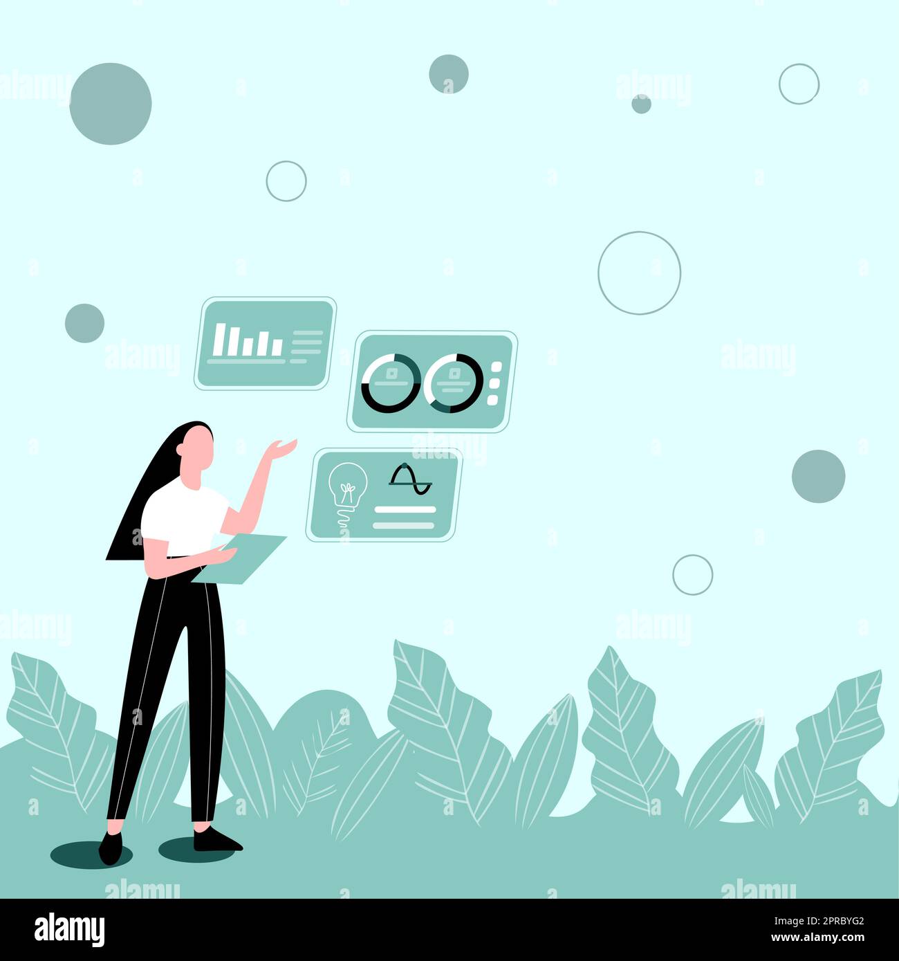 Illustration Of Girl Sharing New Wonderful Ideas For Skill Improvement ...