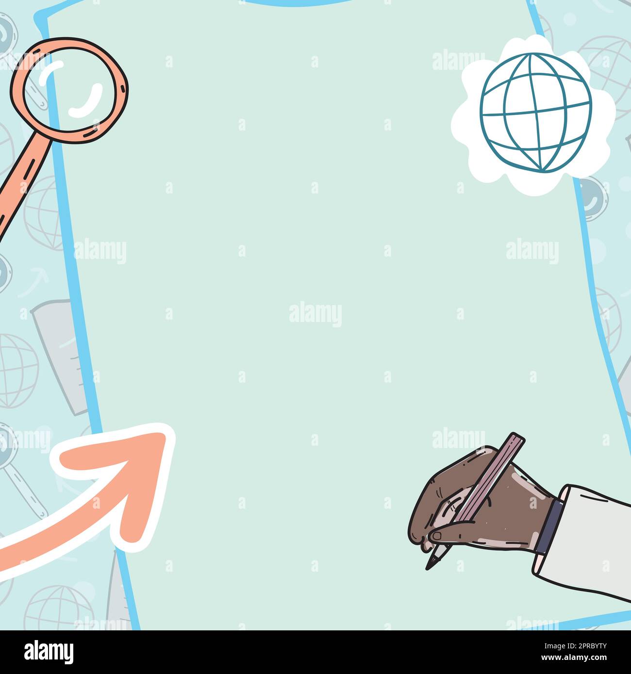 Handwriting On A Blank Sheet With Magnifying Lens, Upward Arrows And ...