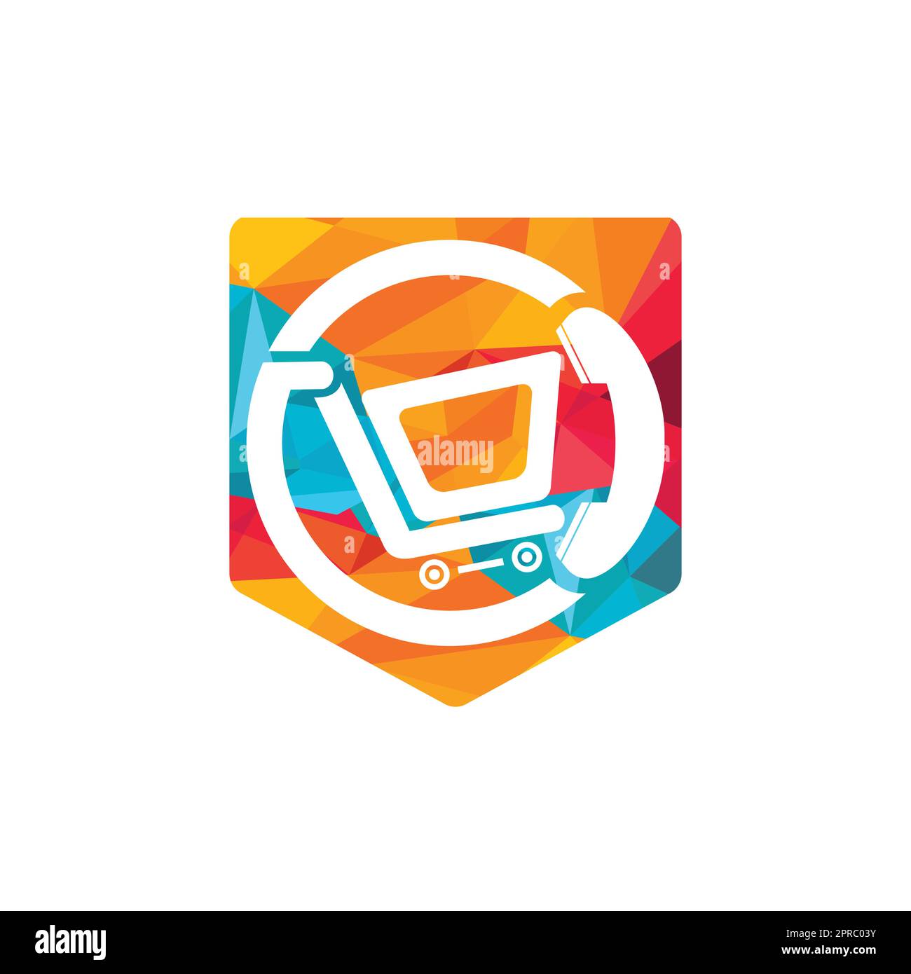 Shopping call vector logo design template illustration. Shopping cart ...