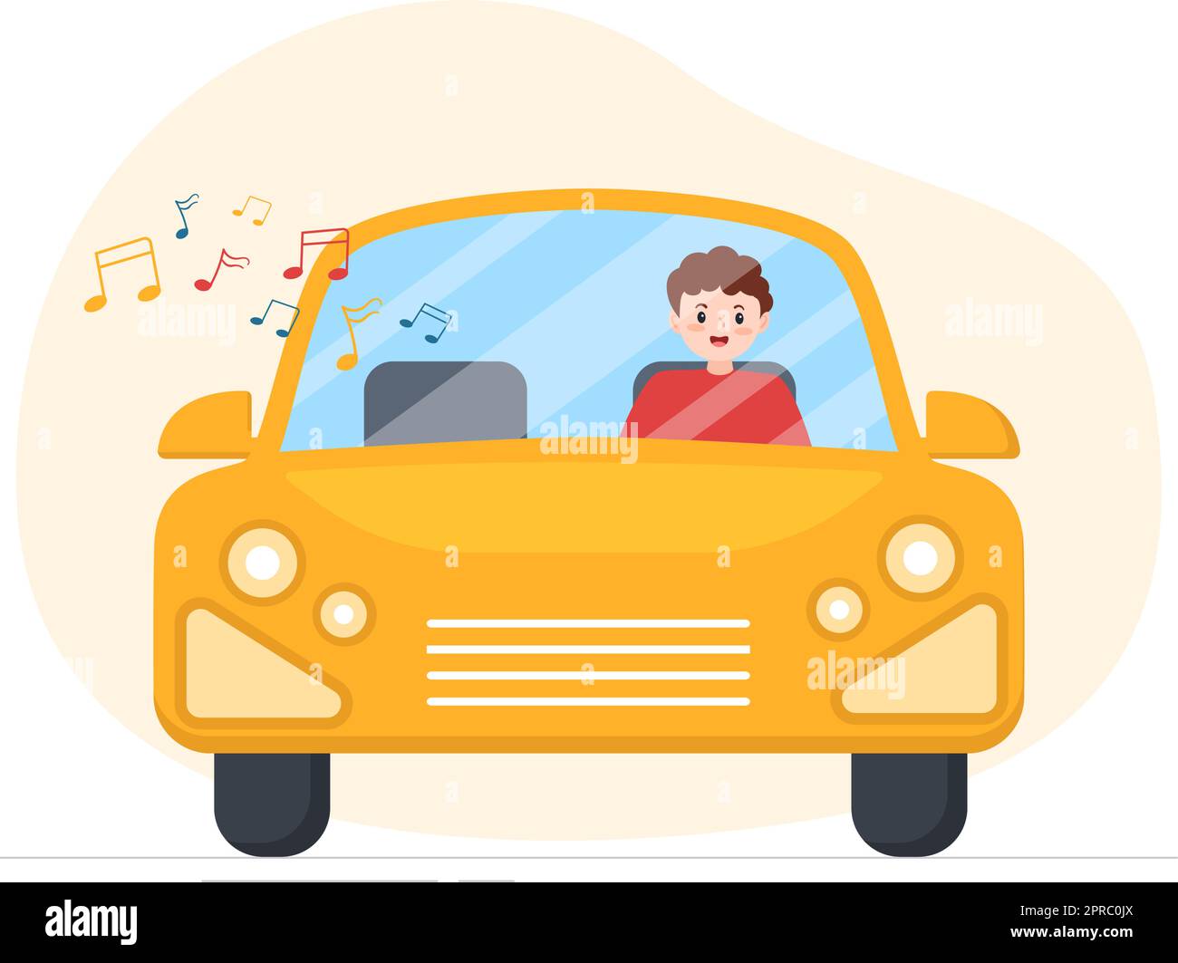 Driving a Car Listening to Music with Loud Speakers or Sound System in ...