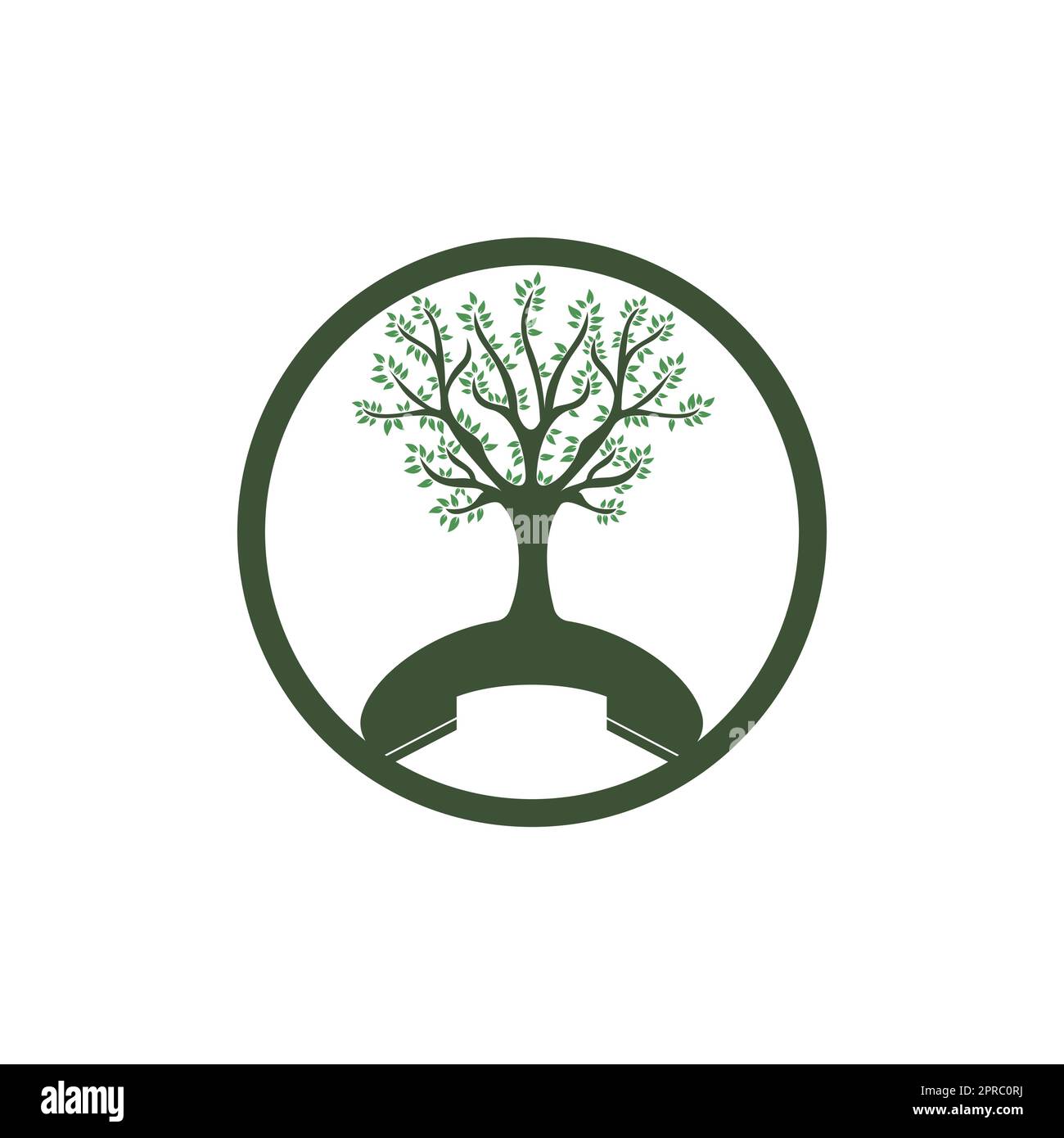 Nature call vector logo design. Handset tree icon design template Stock ...