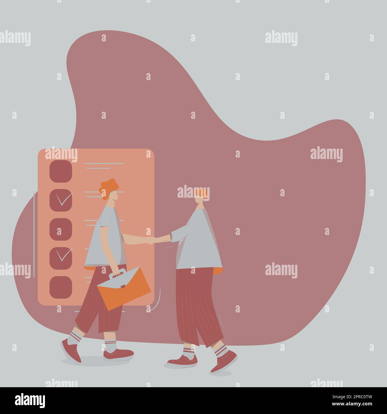 Two Men Drawing With Paper Background Shake Hands Presenting Agreement ...