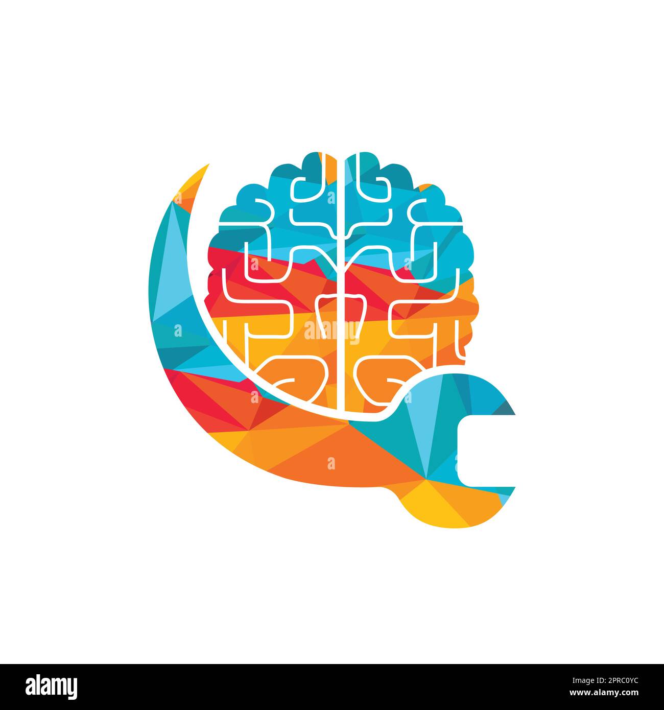 Brain repair vector logo design. Brain and wrench icon logo design ...