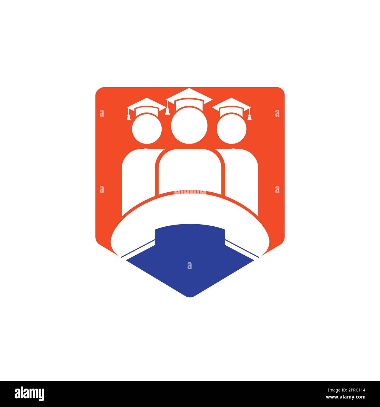 Student Call vector logo design template. Students and handset icon ...