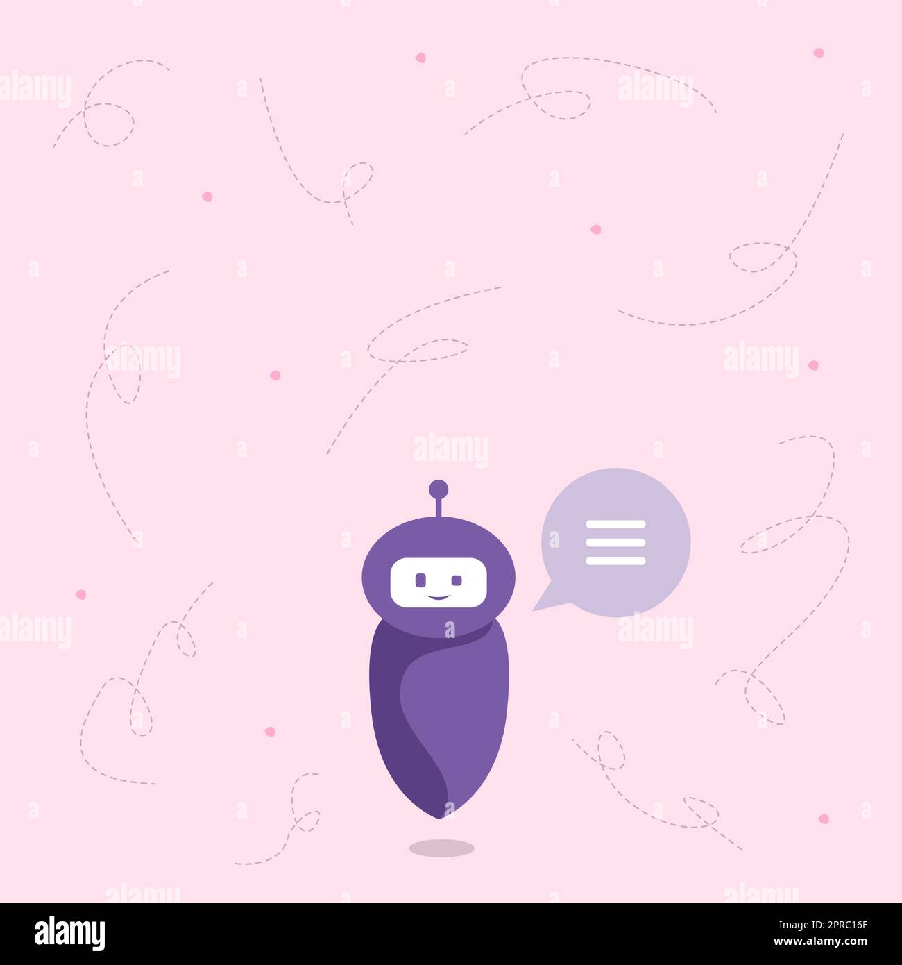 Cute Floating Robot Telling Us New Wonderful Information In A Chat ...