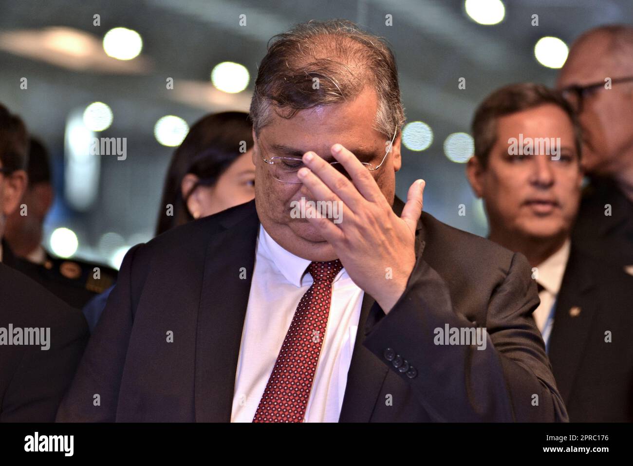 Minister of Justice of Brazil, Flavio Dino, during a press conference ...