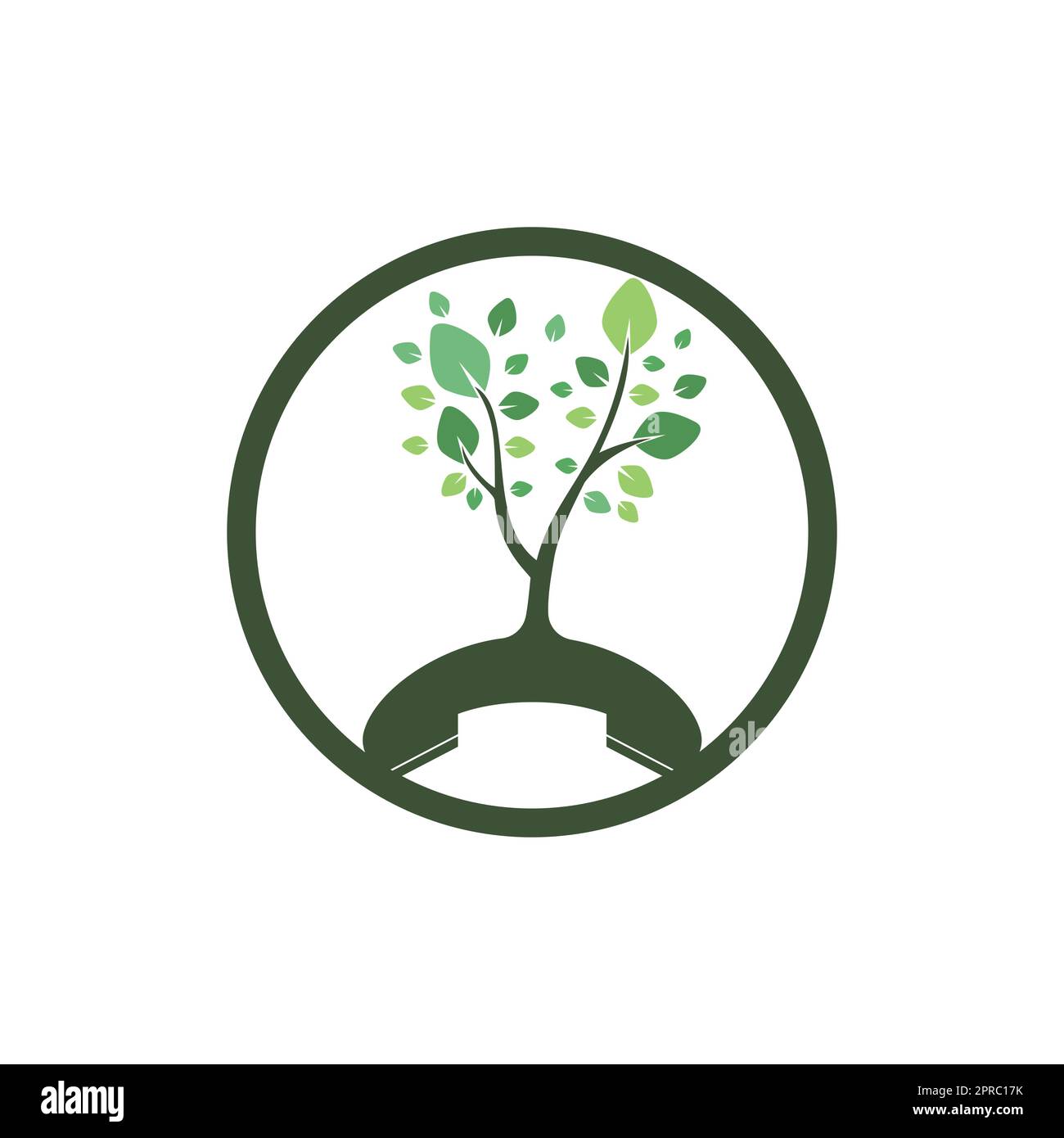 Nature call vector logo design. Handset tree icon design template Stock ...