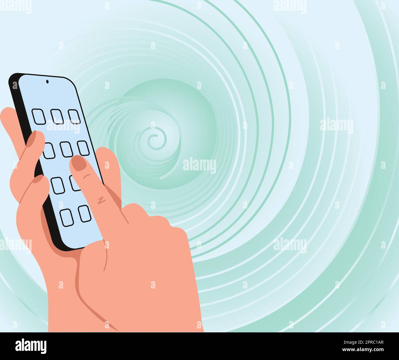 Hand holding mobile phone unlocking Stock Vector Images - Alamy