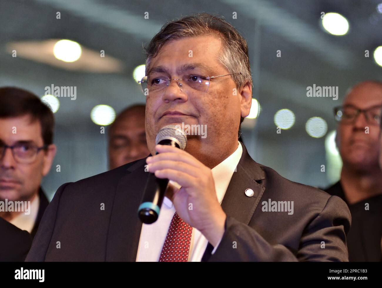 Minister of Justice of Brazil, Flavio Dino, during a press conference ...