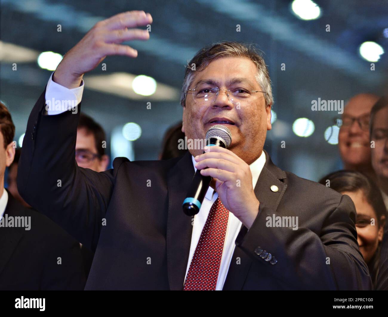 Minister of Justice of Brazil, Flavio Dino, during a press conference ...