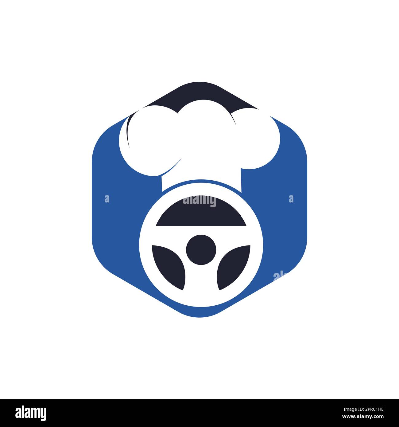 Food delivery catering vector logo design. Steering wheel and chef hat ...