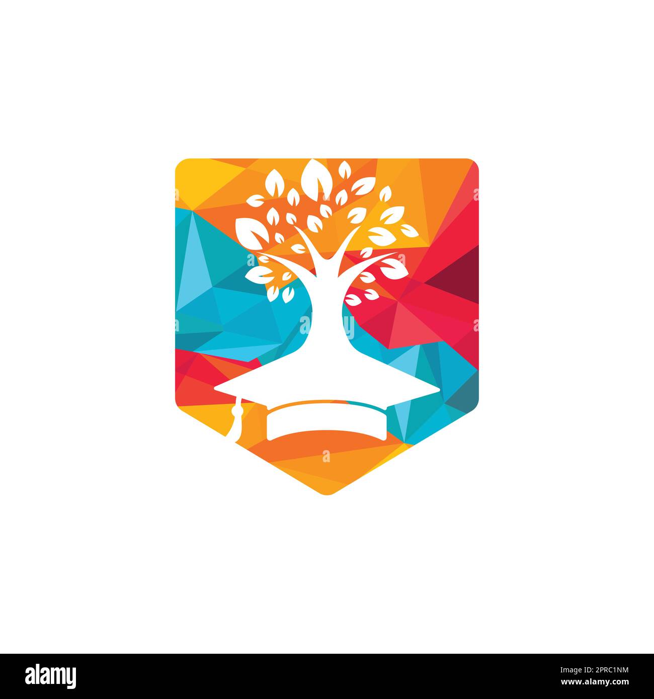 Creative modern nature Education logo design. Graduation cap and tree ...