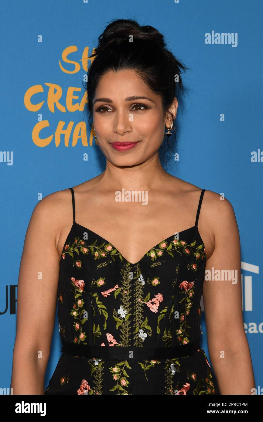 New York, USA. 26th Apr, 2023. Freida Pinto attends the Room to Read ...