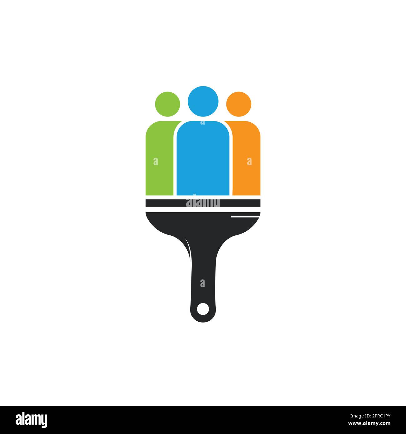 Paint people vector logo design. Paint brush and people icon design ...