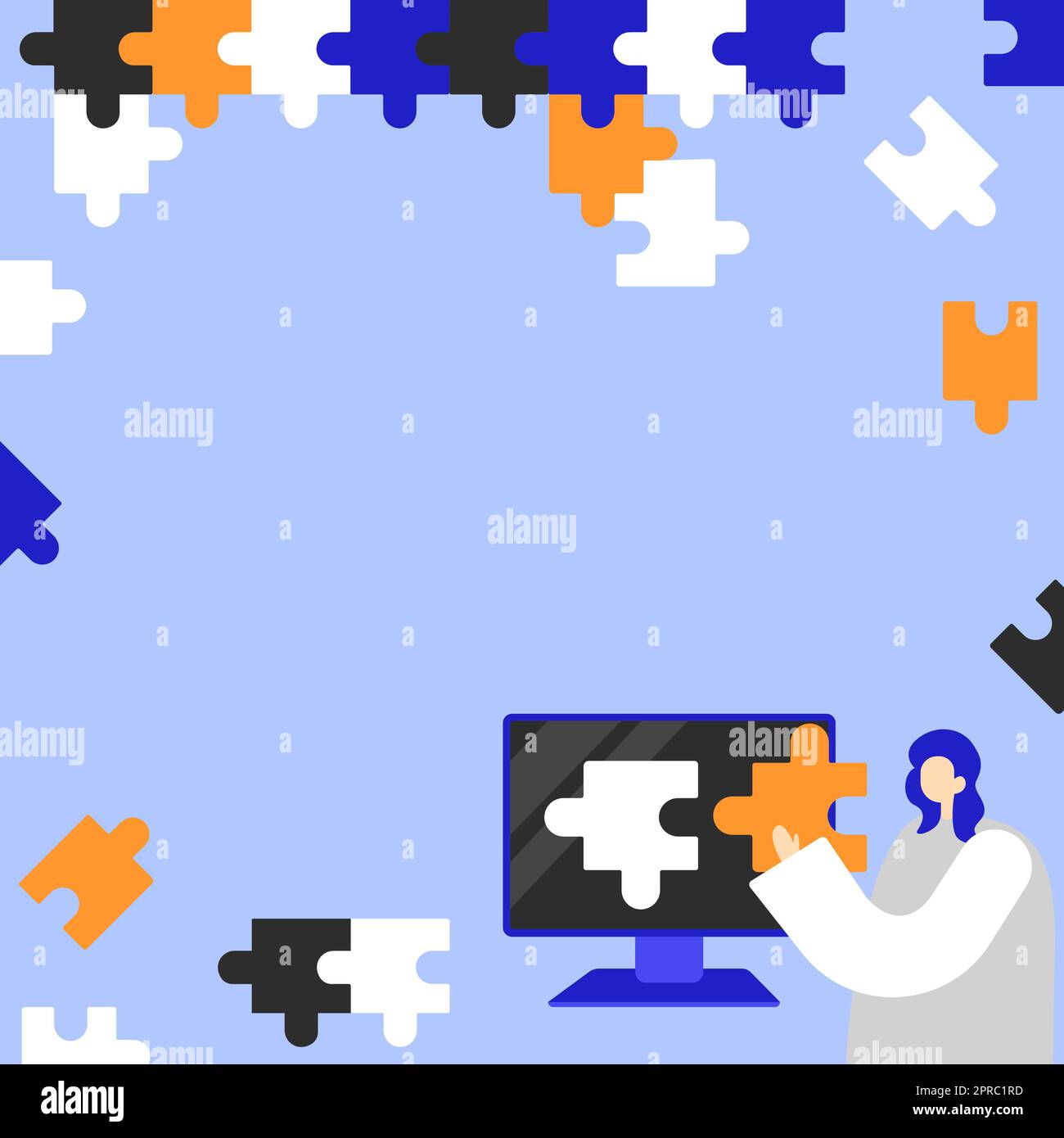 Lady Holding Puzzle Piece Representing Innovative Problem Solving Ideas ...