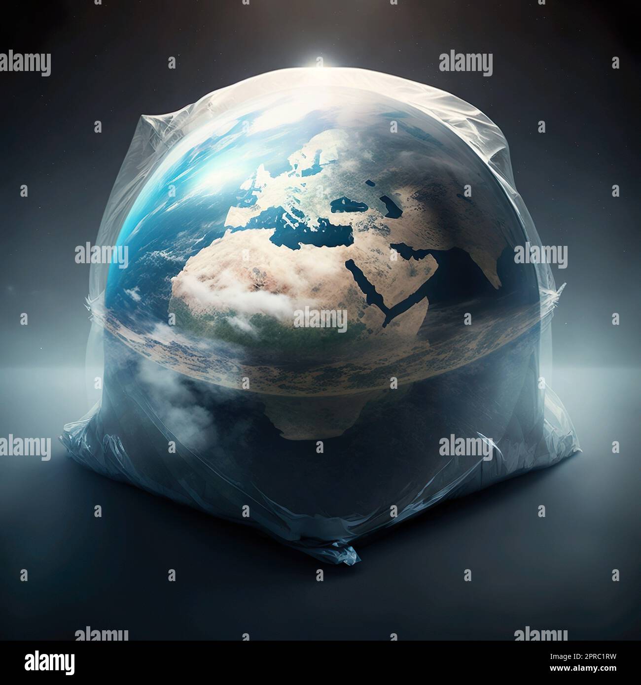 Planet earth wrapped in a plastic bag Stock Photo - Alamy